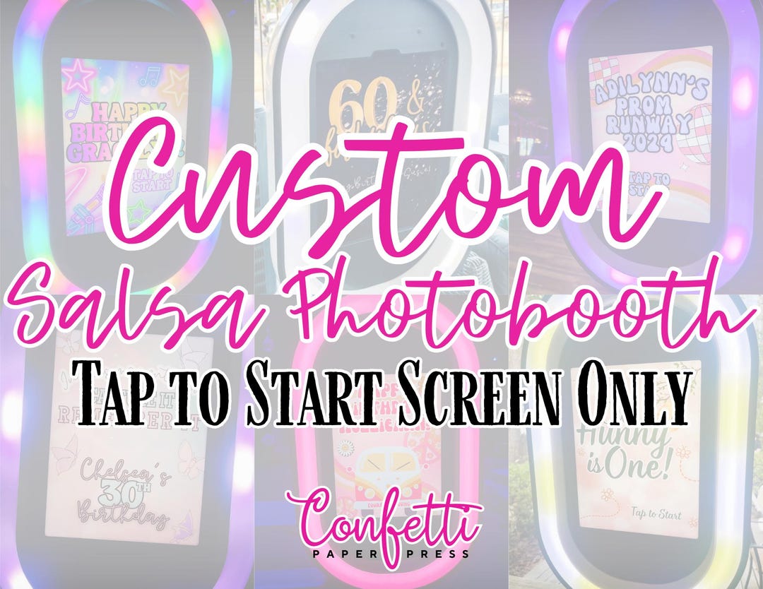 CUSTOM Photo Booth Tap to Start Screen, Salsa Photo Booth Template ...