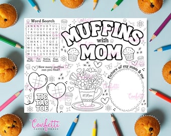Muffins With Mom Activity Coloring Sheet - Etsy