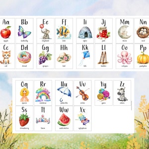 26 Alphabet Flashcards for Kids; Animal Alphabet Flashcard; Kids ...