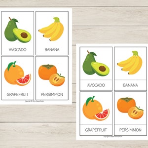 88 Fruits and Vegetables Vocabulary Flashcards; Printable Kids Flash ...