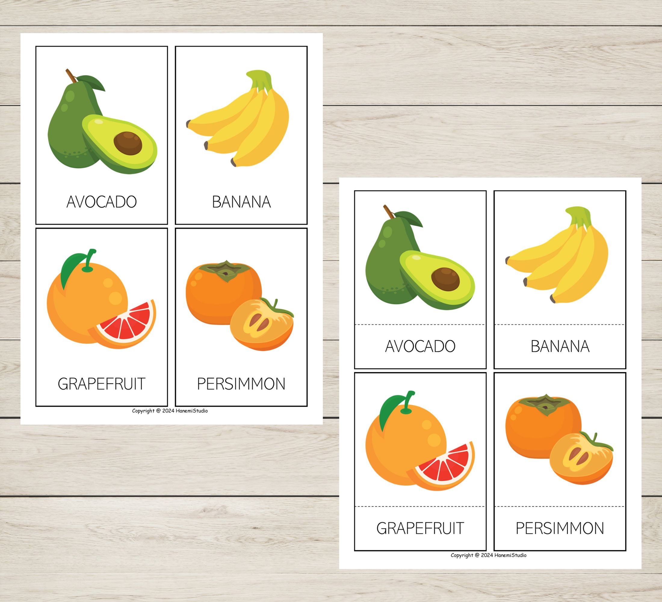 88 Fruits and Vegetables Vocabulary Flashcards; Printable Kids Flash ...
