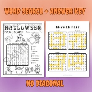 5-page Halloween Word Search for Kids; Printable Word Search Pages ...