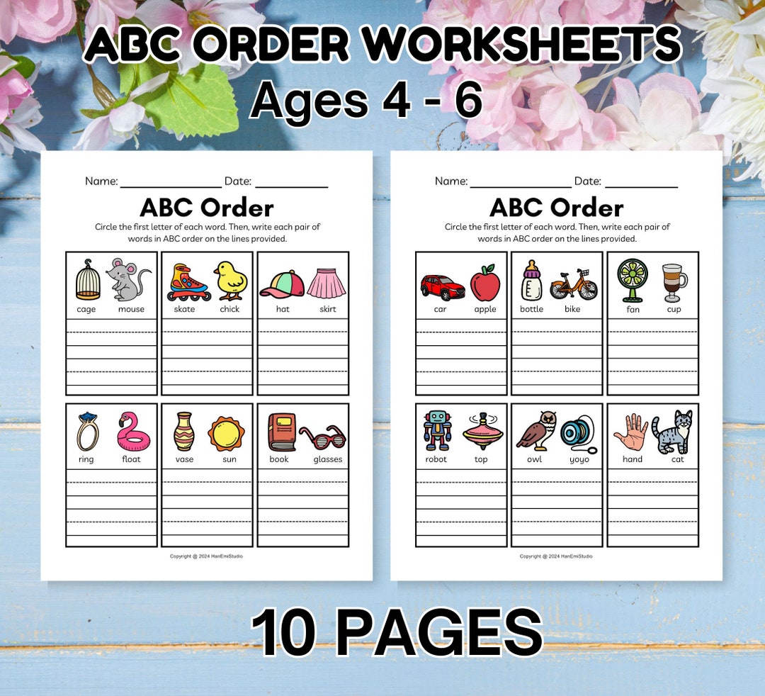 10-page ABC Order Worksheets for Ages 4-6 Printable Worksheets Alphabet ...