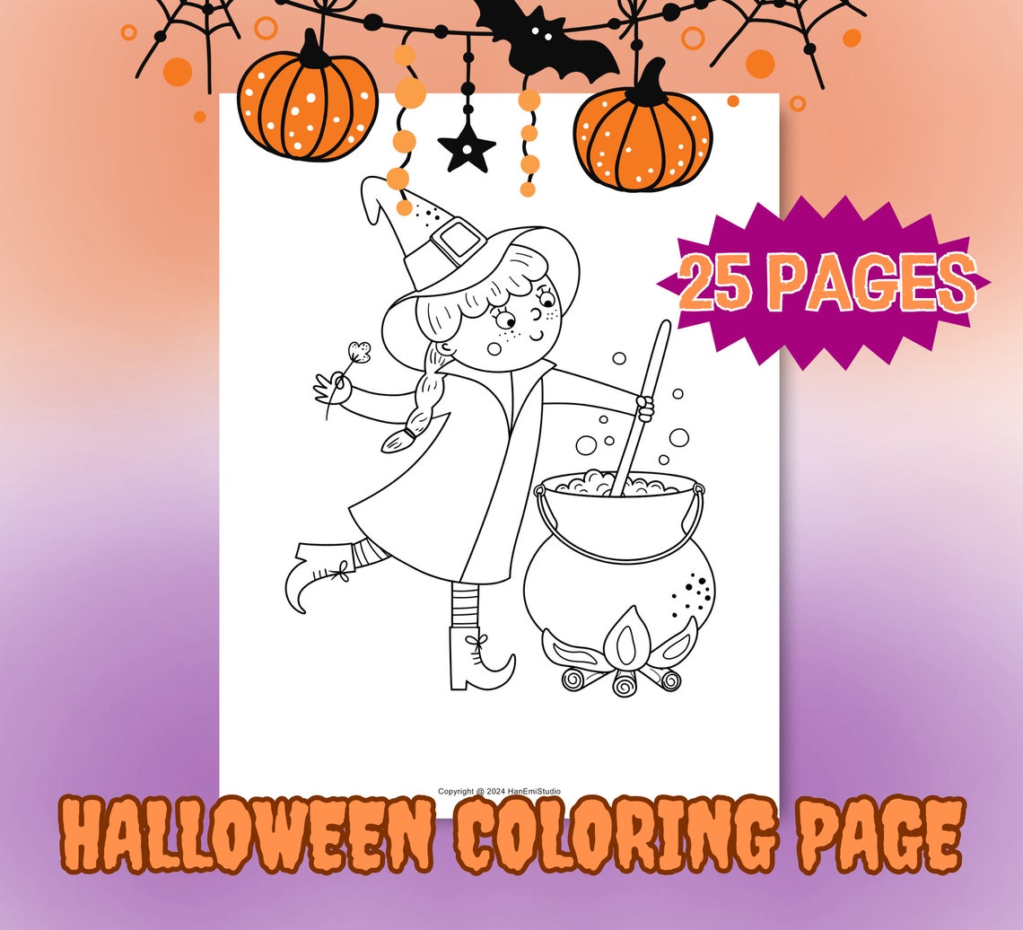 25 Halloween Coloring Page for Kids; Kids Coloring Page; Trick or Treat ...