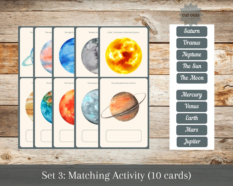 35 Planet and Solar System Flash Cards; Planets Flashcards; Solar ...
