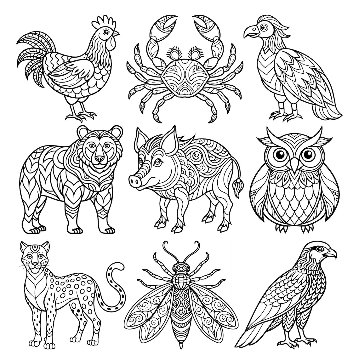 25 Mandala Animal Coloring Pages for Kids; Animal Coloring Pages; Kids ...
