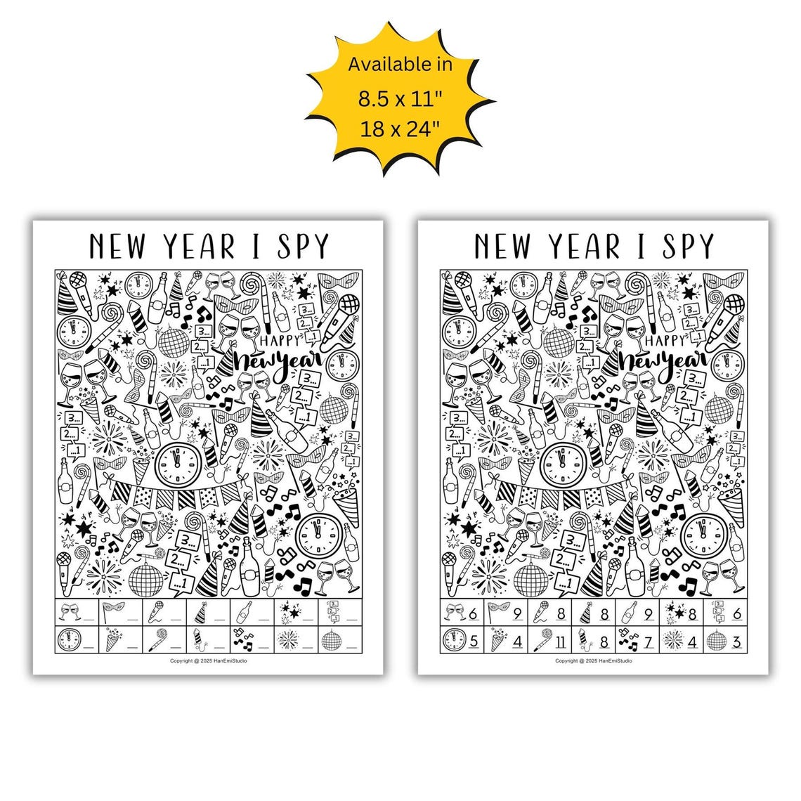 New Year I Spy Activity; Printable New Year Games; Holiday Classroom ...