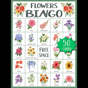 Flowers Bingo Game Printable; Flowers Identification; Spring Party ...