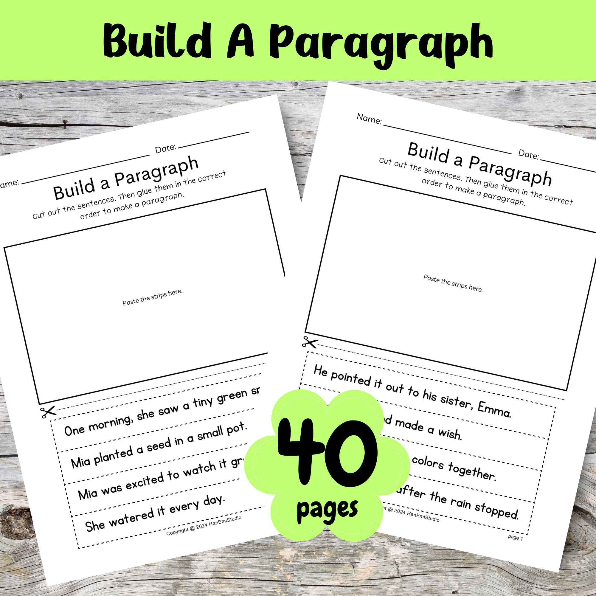 40-page Build a Simple Paragraph Worksheet; Fix the Sentence; Sentence ...