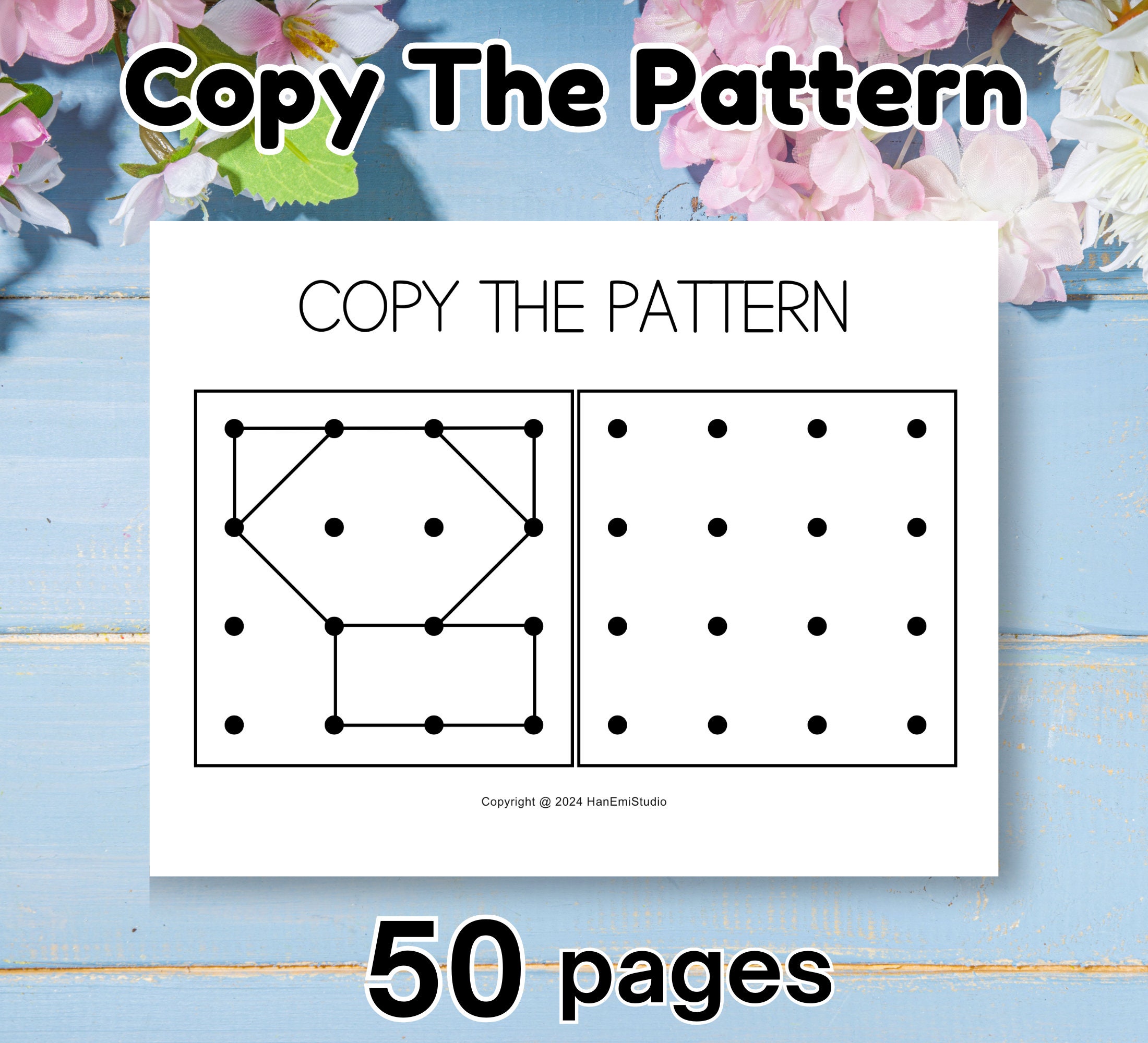 50 Copy the Pattern Worksheets for Ages 4 5, Repeat the Pattern, Preschool Math, Simple Math ...