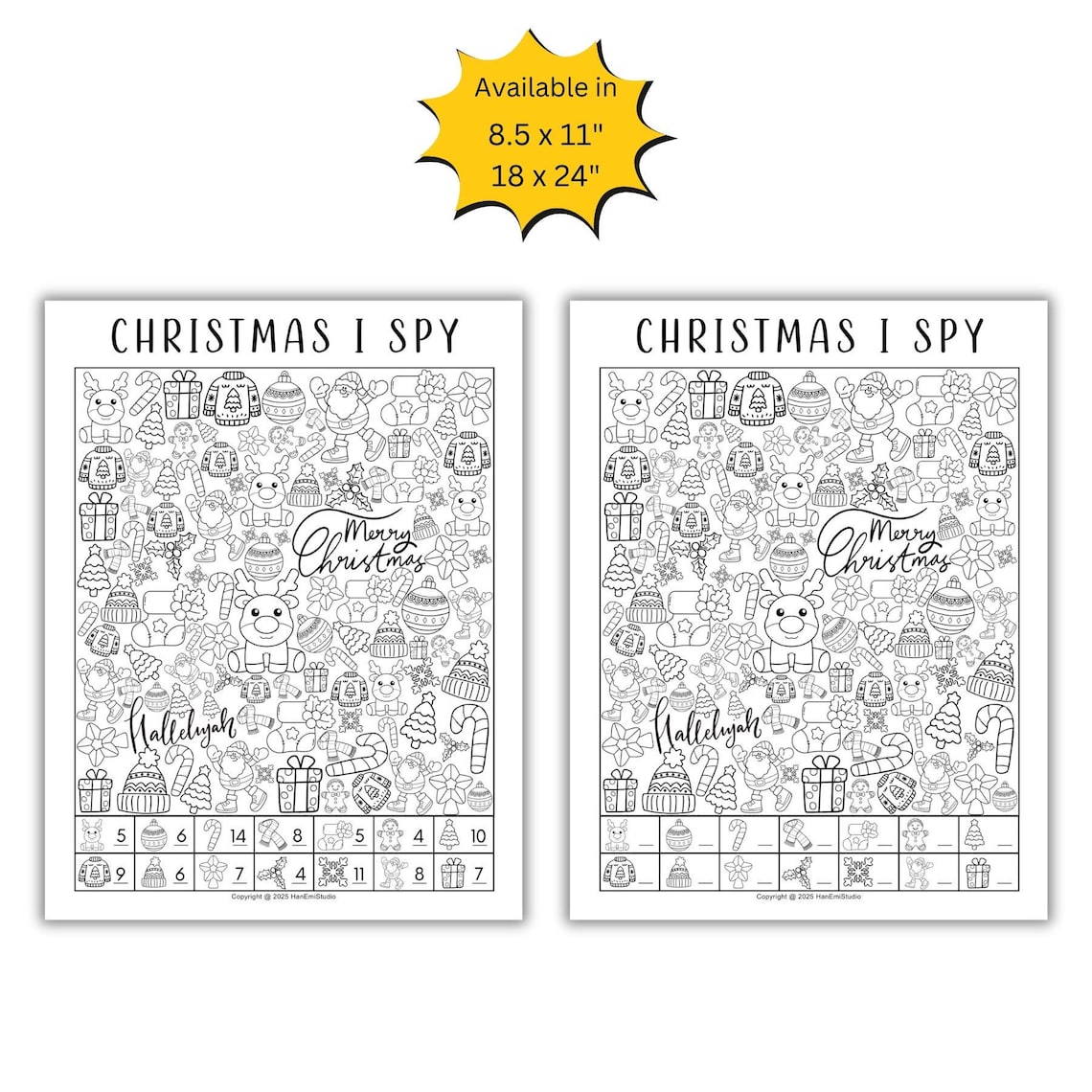 Christmas I Spy Activity; Printable Christmas Games for Kids; Winter I ...