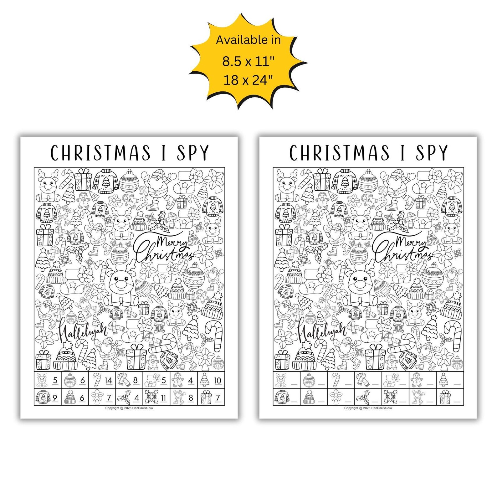 Christmas I Spy Activity; Printable Christmas Games for Kids; Winter I ...