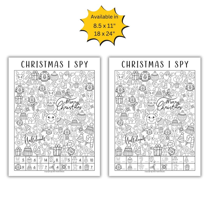 Christmas I Spy Activity; Printable Christmas Games for Kids; Winter I ...