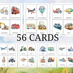 56 Transportation Vocabulary Flashcards for Kids; Kids Learning Flash ...