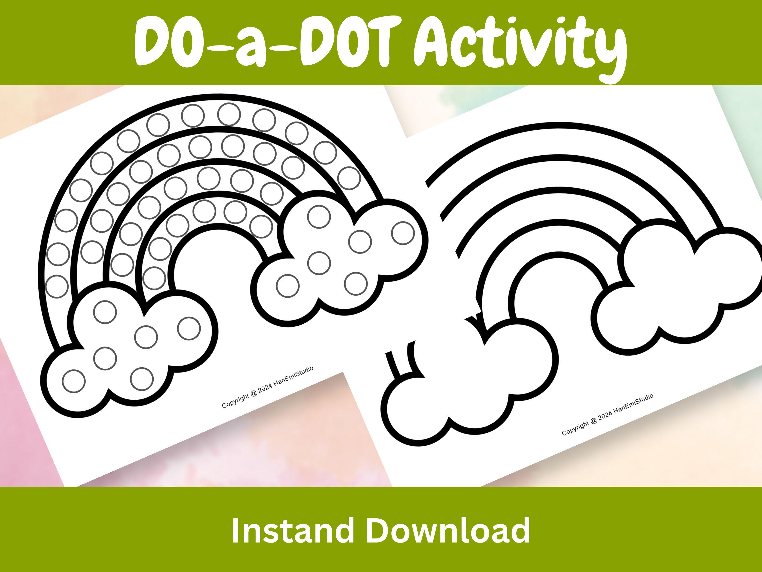 4 Rainbow Do-a-dot Worksheets for Kids; Color Matching Activity; Dot a ...
