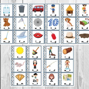 60 Short Vowel Sound Clip Cards; Short Vowel Sound Recognition; CVC ...