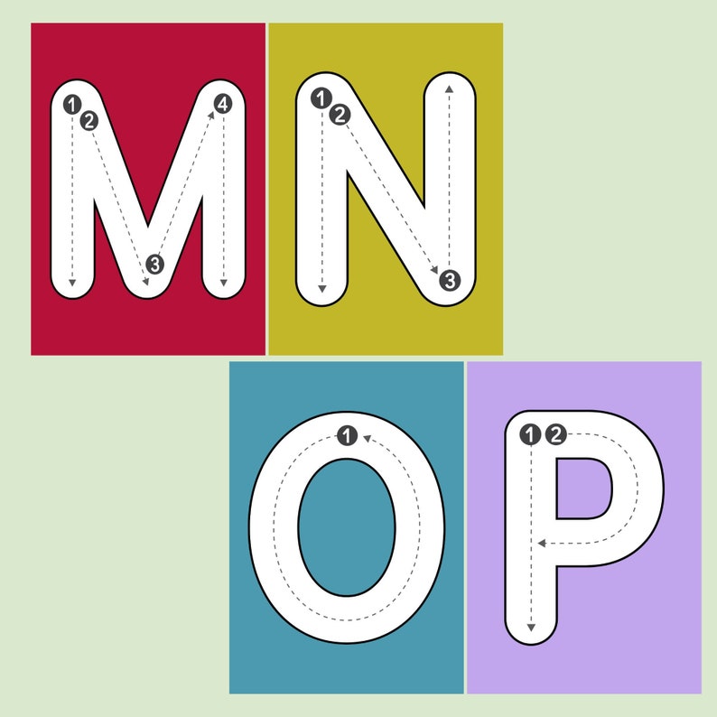 26 Alphabet Tracing Cards Upper Case Letters; Flash Cards; Handwriting ...