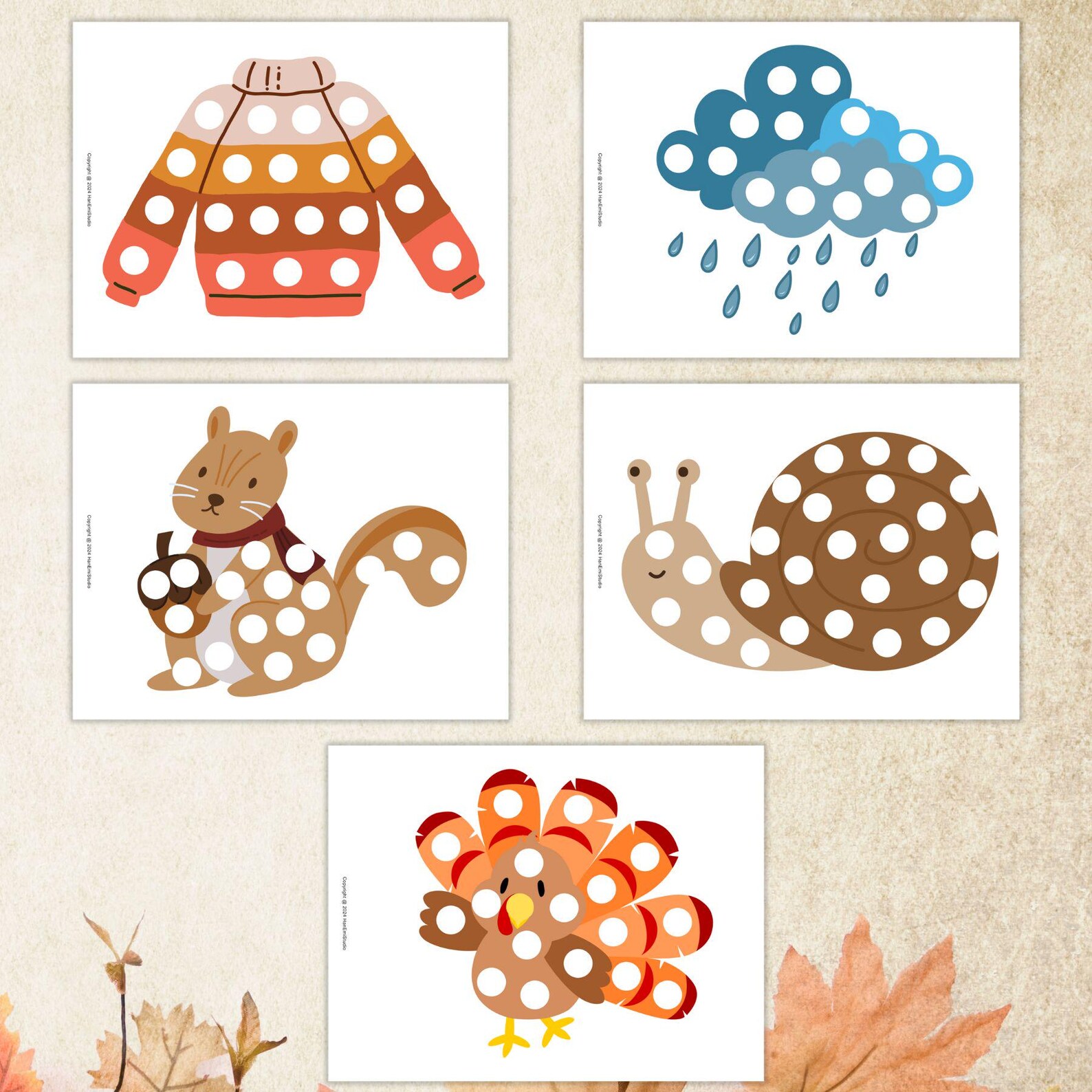 22 Autumn Dot Marker Worksheets for Kids; Autumn Do a Dot; Fall Dot ...