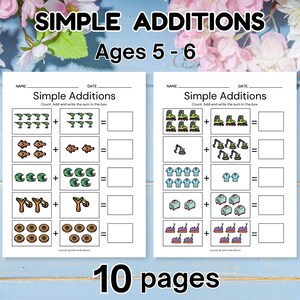 10-page Simple Addition Worksheets for Preschoolers and Kindergarteners ...