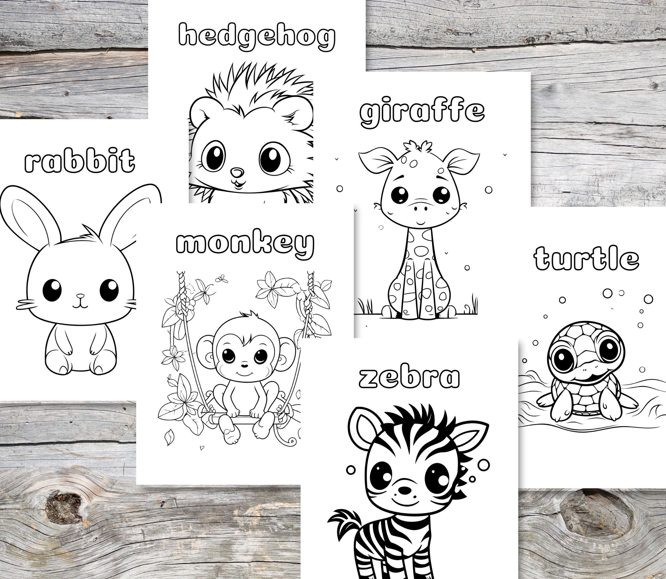 30 Animal Coloring Page for Kids; Printable Coloring Book; Kids ...