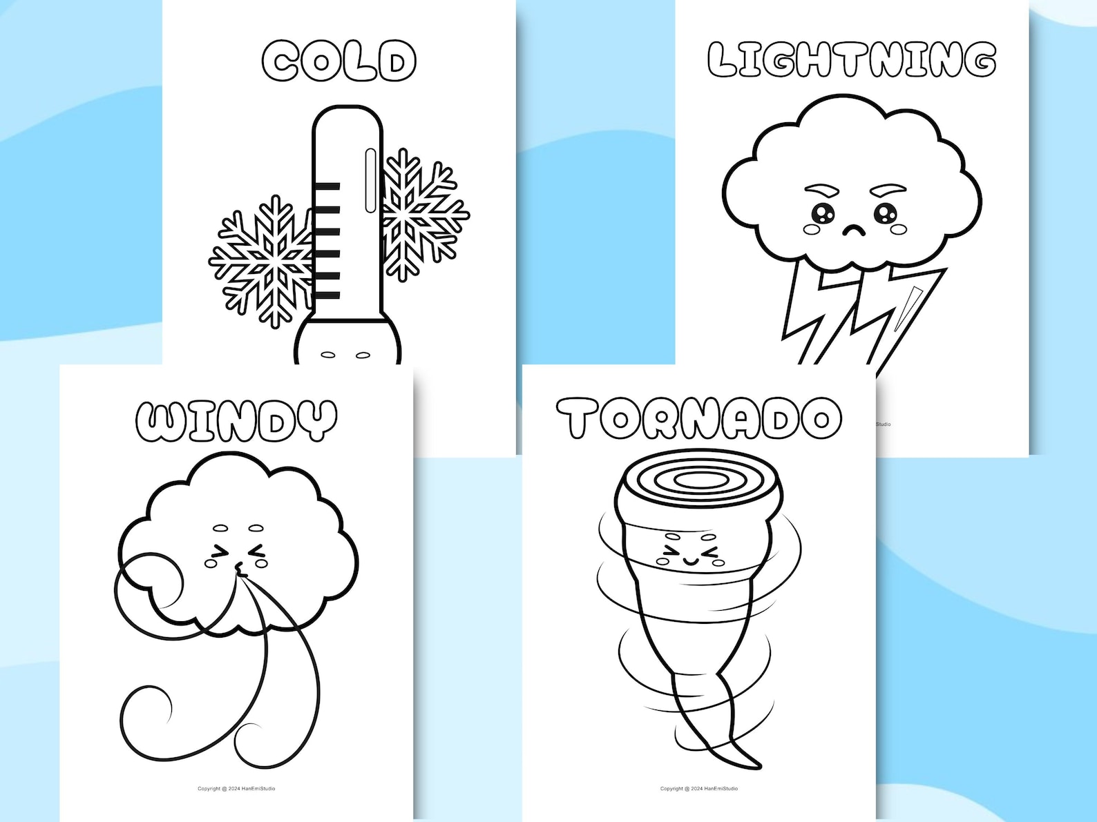 13 Printable Weather Coloring Pages for Kids; Coloring Book for Kids ...