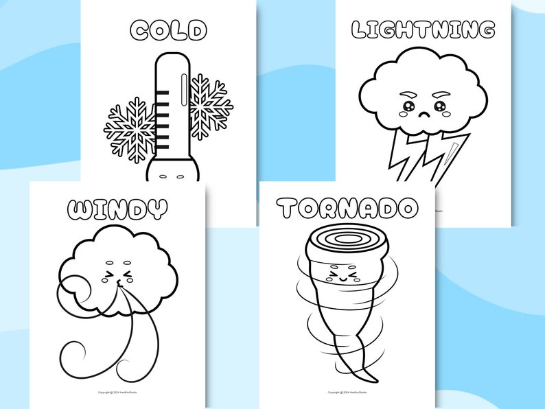 13 Printable Weather Coloring Pages for Kids; Coloring Book for Kids ...