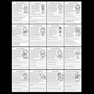 Black History Month Reading Comprehension Passages; Simple Biographies ...