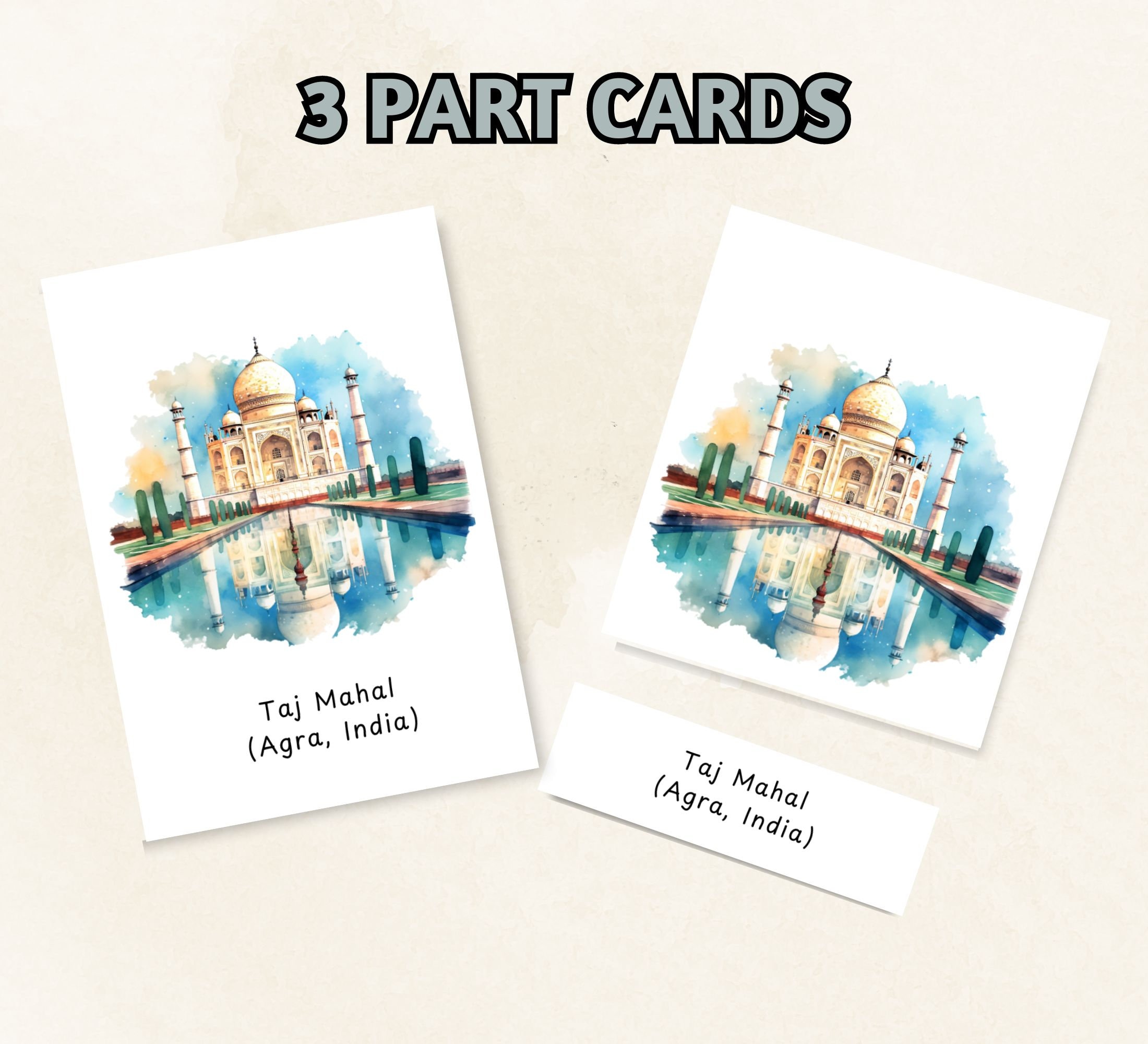 84 World Famous Landmarks Flashcards, Famous Places, Printable ...