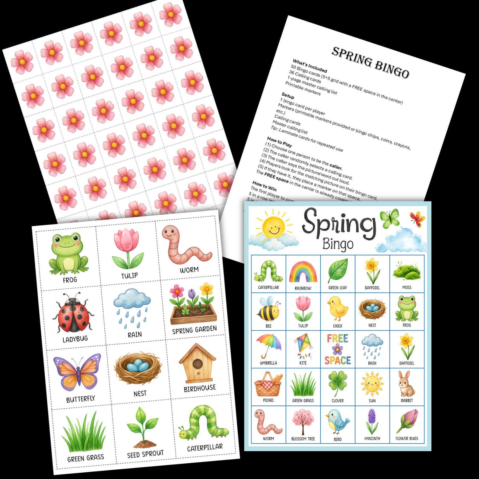 Spring Bingo Game Printable; Spring Classroom Activity; Spring Party ...