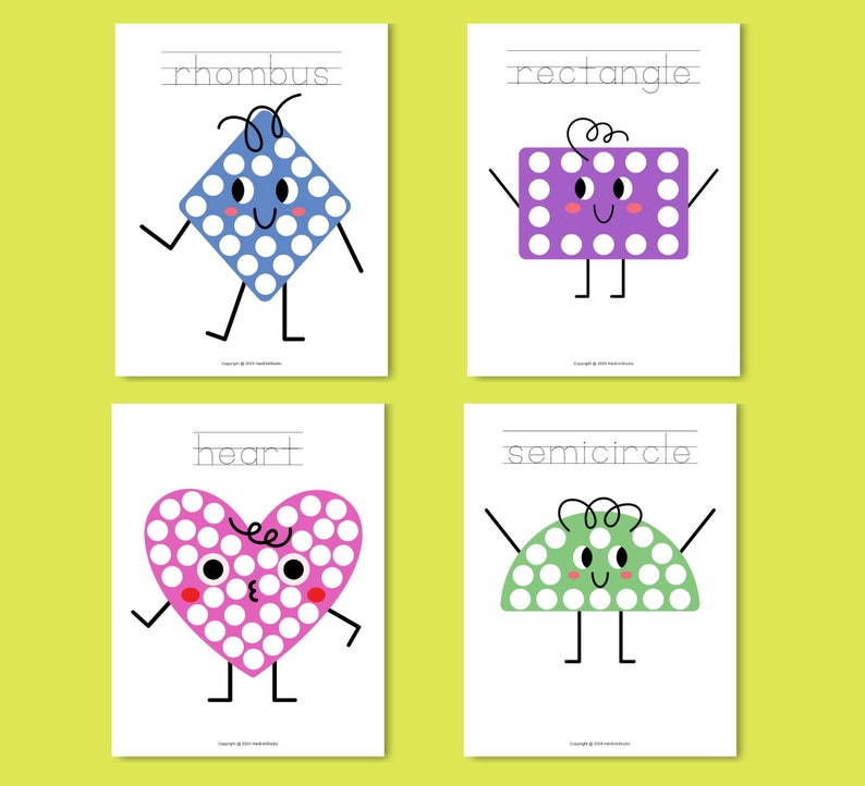 14 Shapes Dot Marker Worksheets for Kids Shapes Dot a Dot Do to Dot ...