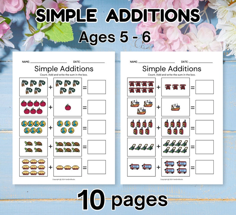 Simple Addition Worksheets for Preschoolers and Kindergarteners ...