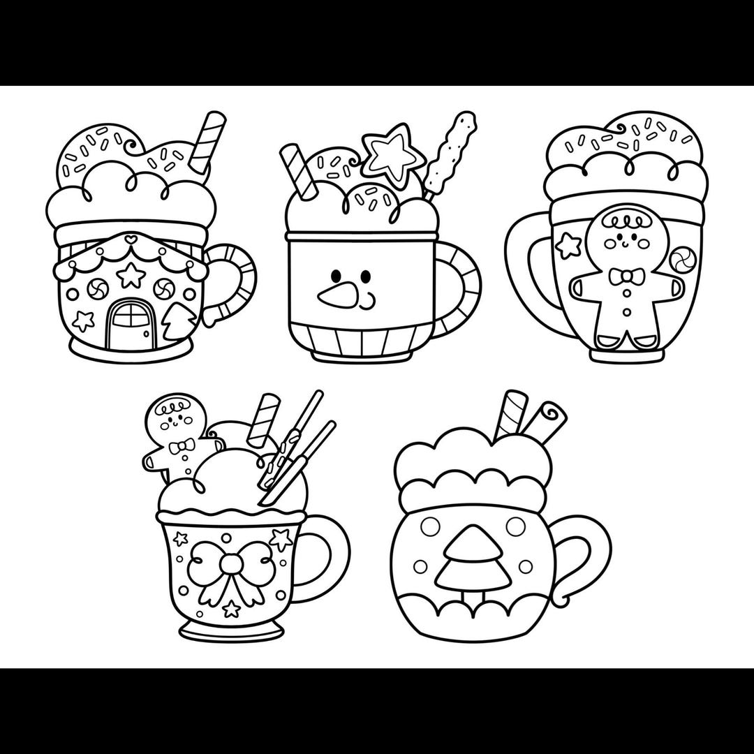 Christmas Mug Coloring Page; Printable Holiday Coloring Sheets ...