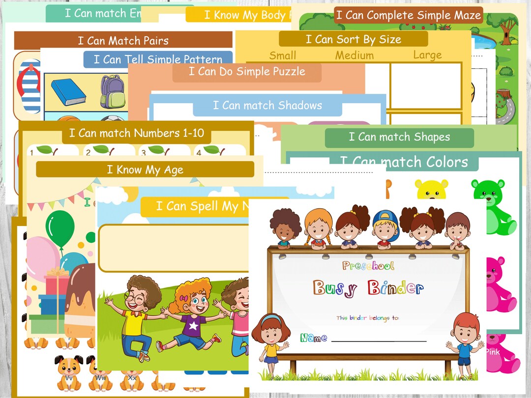 Preschool Learning Binder Printable, Busy Book Printable, Preschool ...
