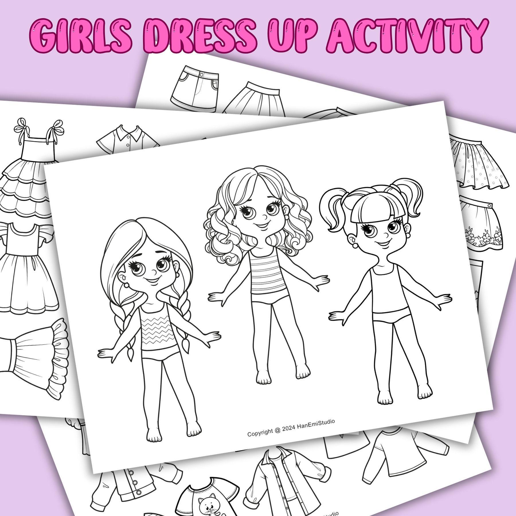 Printable Dress up Activity; Printable Paper Doll; Fashion Paper Dolls ...