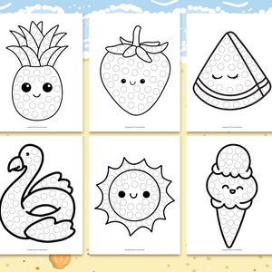 30-page Summer Dot Marker Worksheets for Kids; Summer Do-a-dot ...