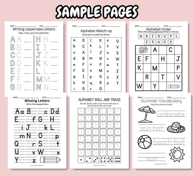 Preschool Learning Bundle; 70 Pages; Prek Workbook; Summer Learning ...