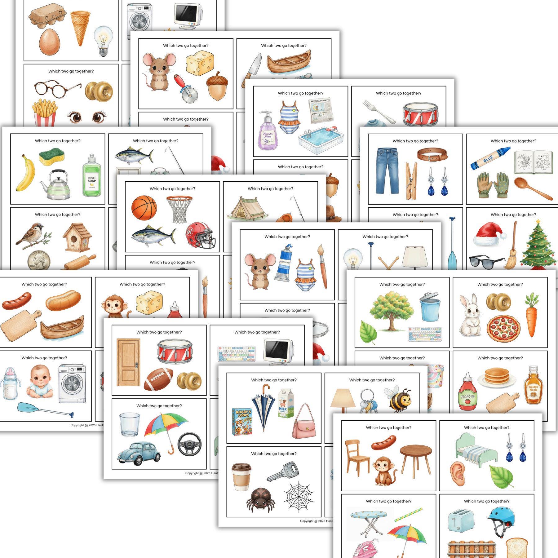 What Belongs Together? Association Task Cards; Speech Therapy; Special ...
