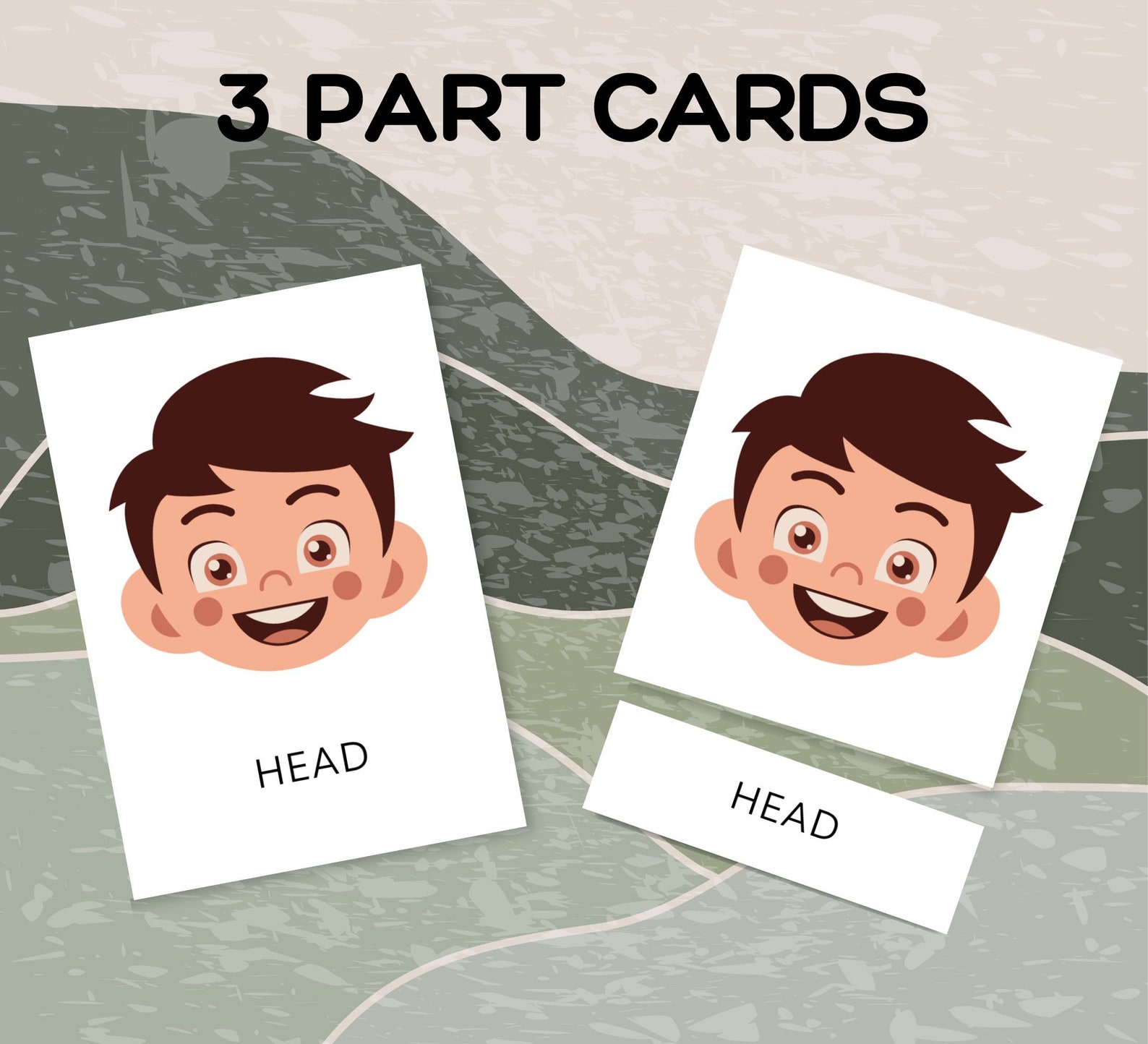 24 Body Part Flashcards Vocabulary Flashcards for Kids Preschool ...