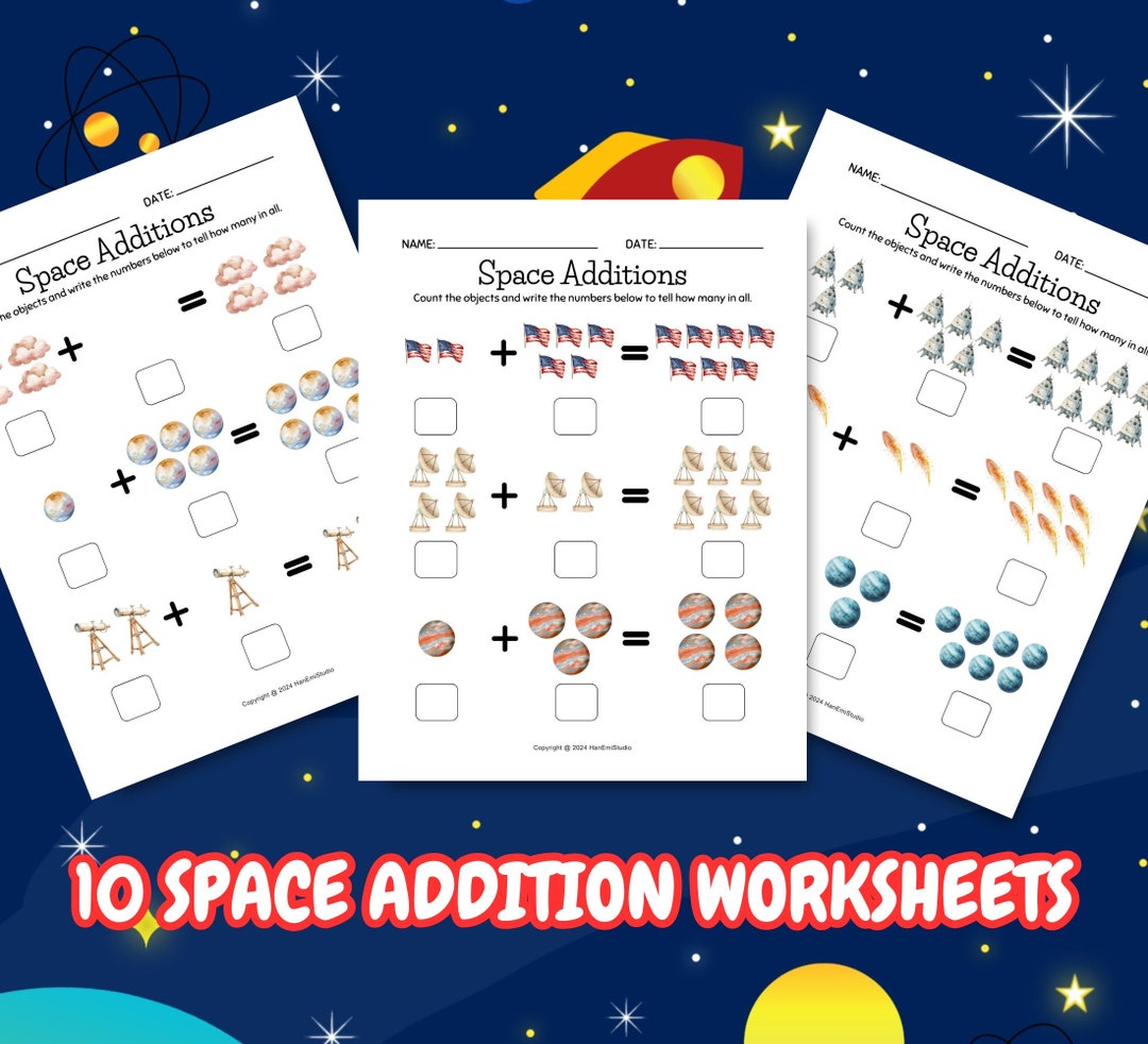 10 Simple Space Addition Worksheets for Preschoolers and ...