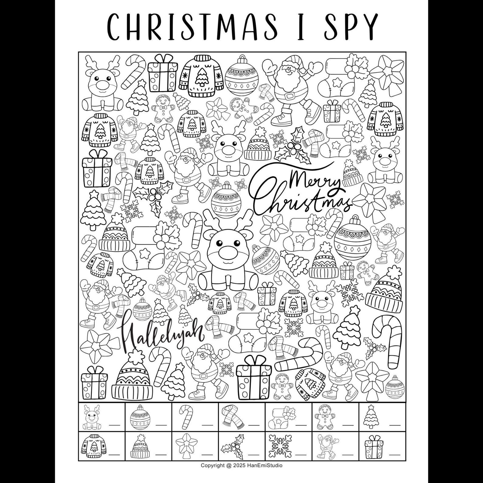 Christmas I Spy Activity; Printable Christmas Games for Kids; Winter I ...