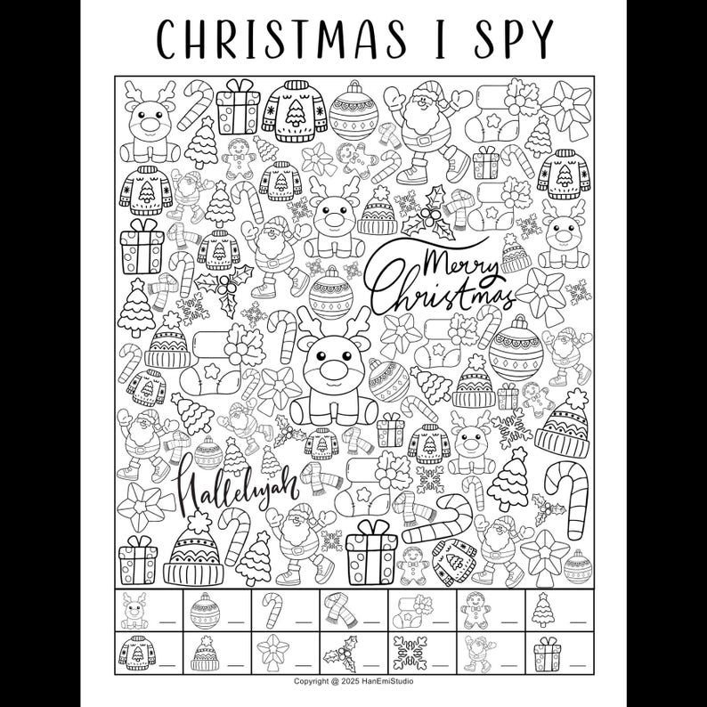 Christmas I Spy Activity; Printable Christmas Games for Kids; Winter I ...