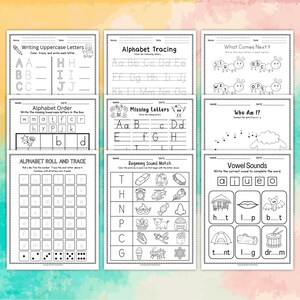 94 Page Preschool Alphabet Learning Bundle| Printable Kindergarten ...