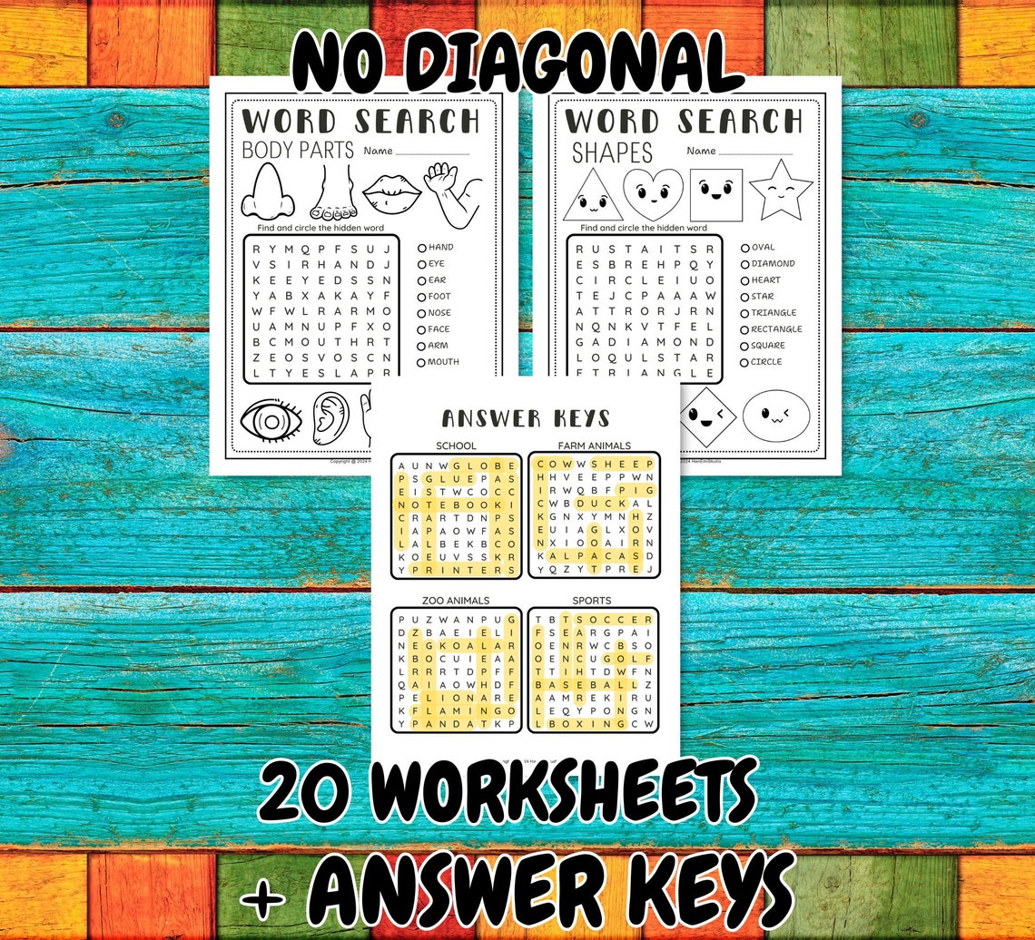 Easy Word Search for Kids; Word Search for Kids; Kids Word Search; Word ...