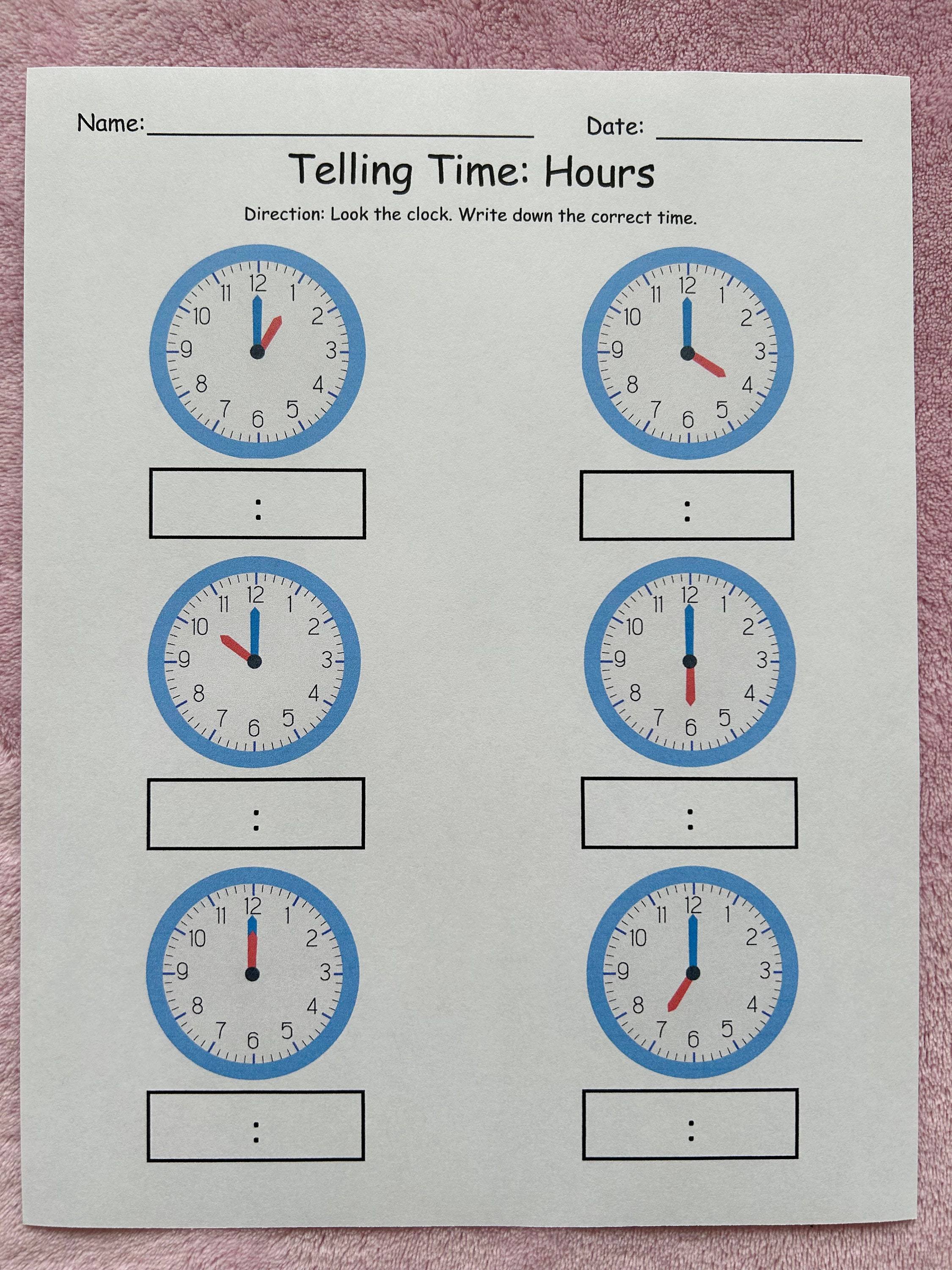 50 Pages Telling Time Worksheets; Clock Reading Worksheet; Homeschool ...