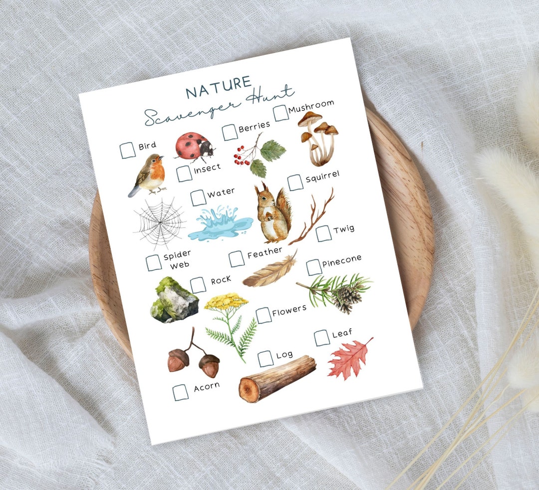Nature Scavenger Hunt Worksheet; Woodlands Scavenger Hunt; Nature ...