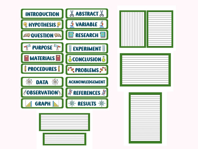 18 Science Fair Project Labels and 6 Writing Templates (available in 5 ...
