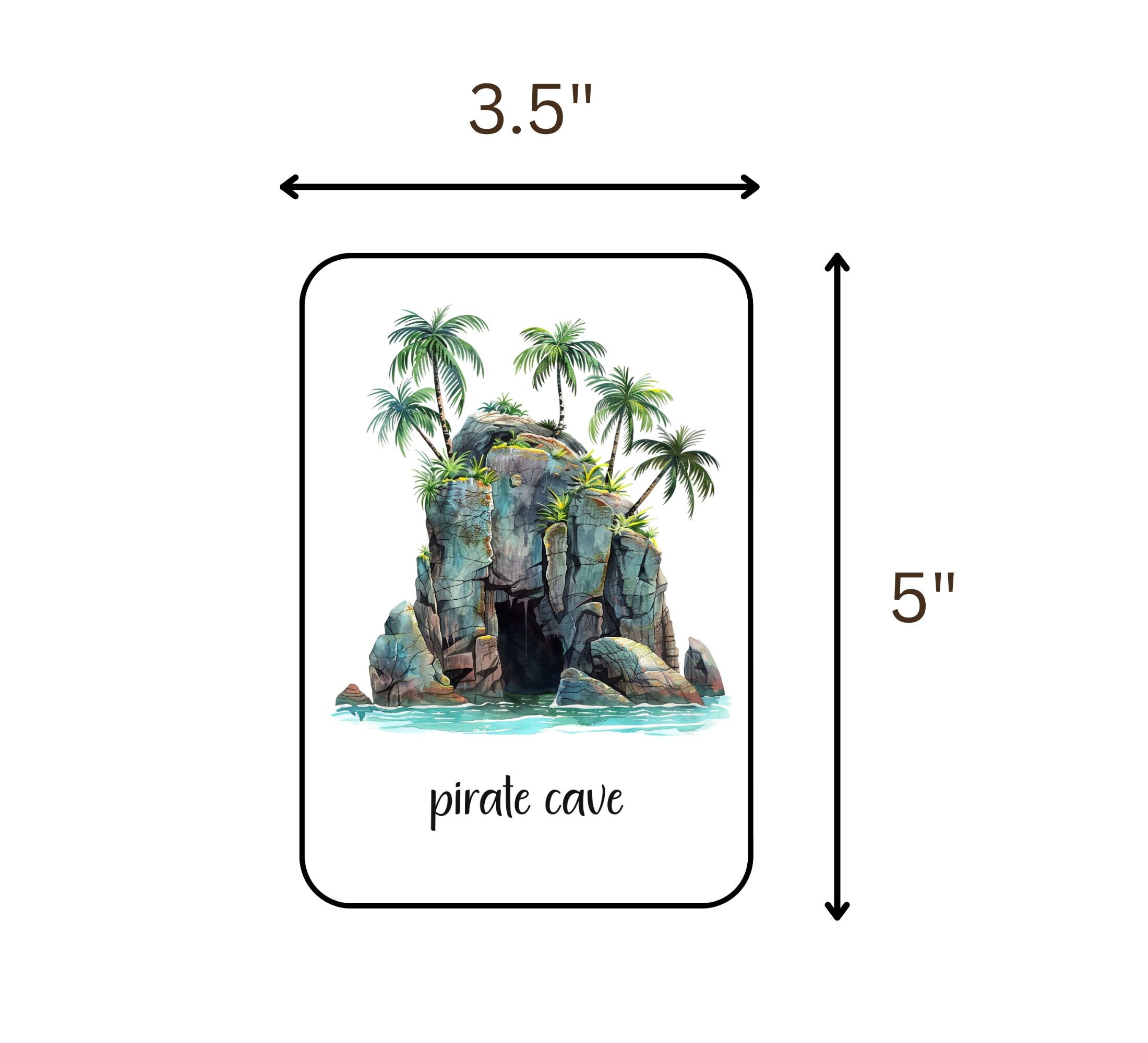 44 Watercolor Pirate Vocabulary Flashcards for Kids; Kids Learning ...