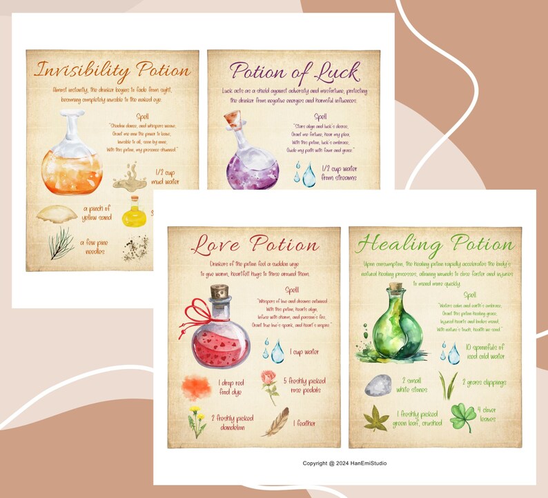 10 Mud Kitchen Potion Recipe Cards for Pretend Play; Outdoor Play ...