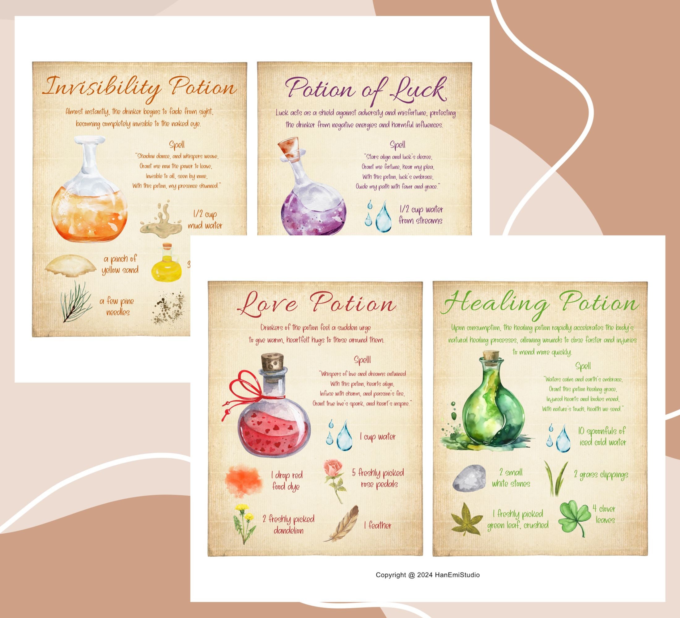 10 Mud Kitchen Potion Recipe Cards for Pretend Play; Outdoor Play ...