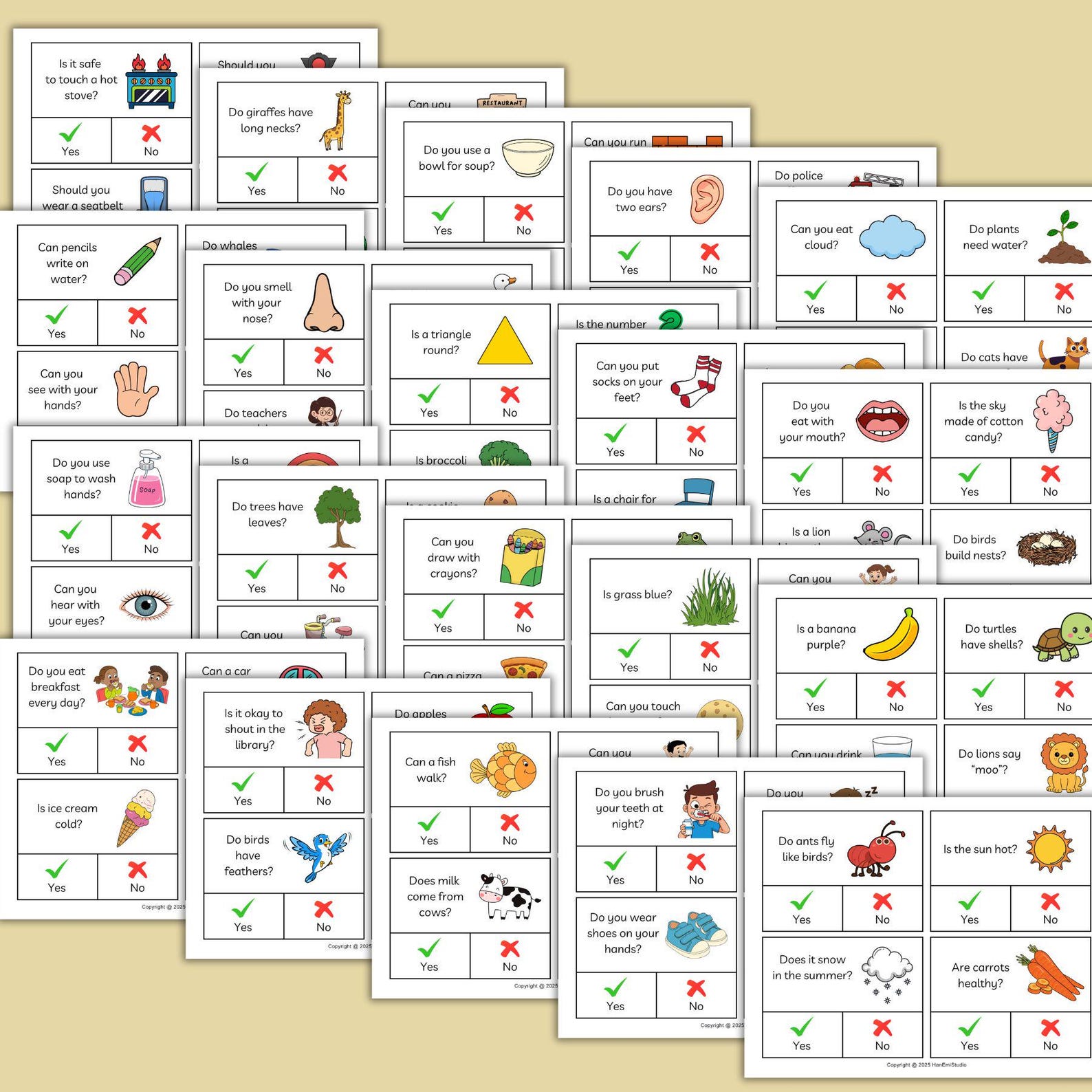 Yes No Question Cards for Toddlers: Speech Therapy (PDF) - Etsy